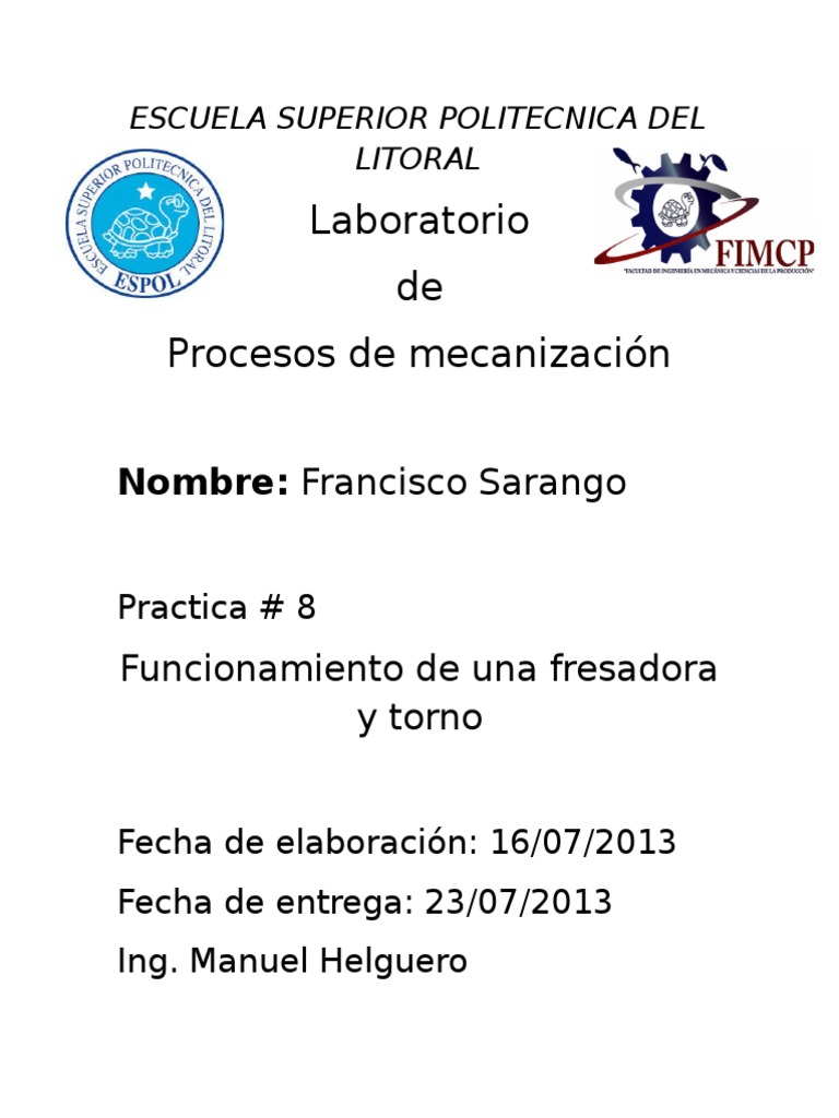 Practica 8 | PDF | Control numerico | Mecanizado