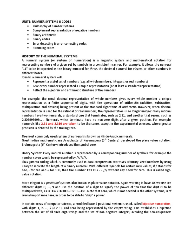 History of The Numeral Systems:: Unit1: Number Systems & Codes | PDF ...