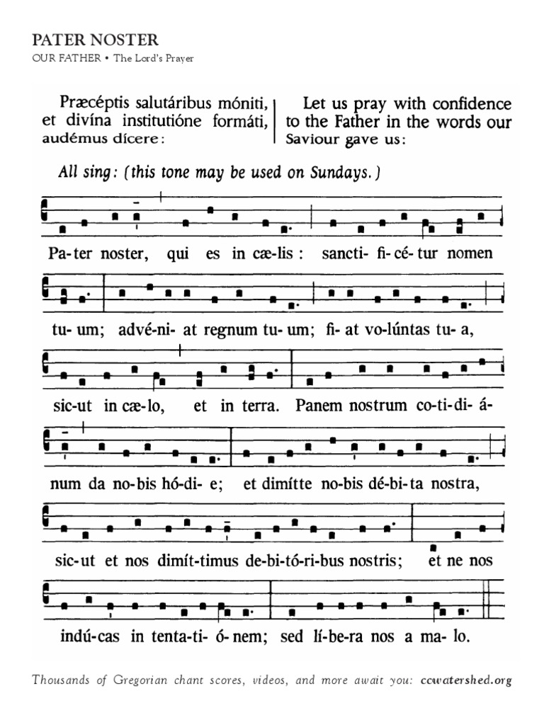 Pater Noster: OUR FATHER - The Lord's Prayer | PDF
