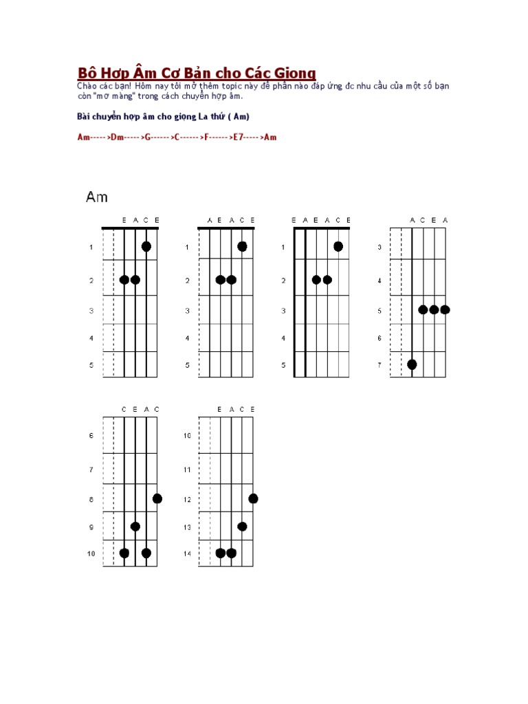 Guitar Tab Sheet Hop Am Ebook Bo Hop Am Co Ban Cho Cac Giong | PDF