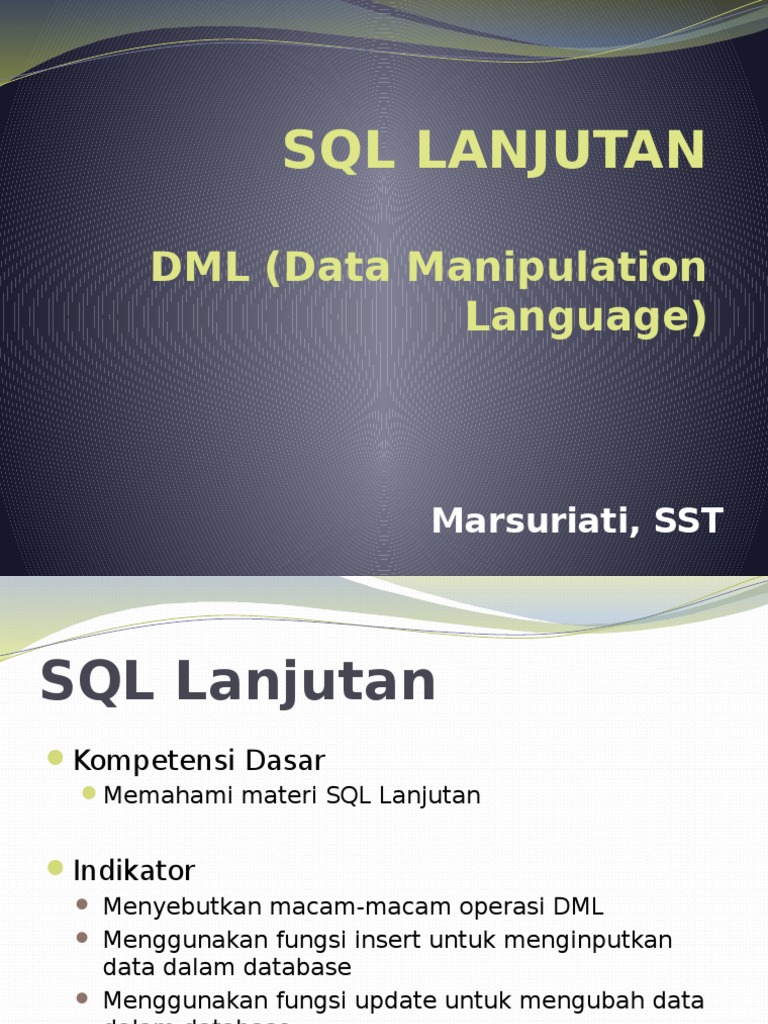 DML (Data Manipulation Language) | PDF | Komputer