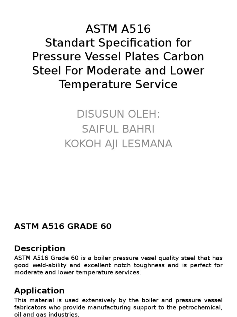 Astm A516 | PDF | Strength Of Materials | Manmade Materials