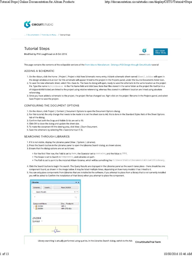 Circuit Studio Tutorial | PDF | Electronics | Electrical Engineering