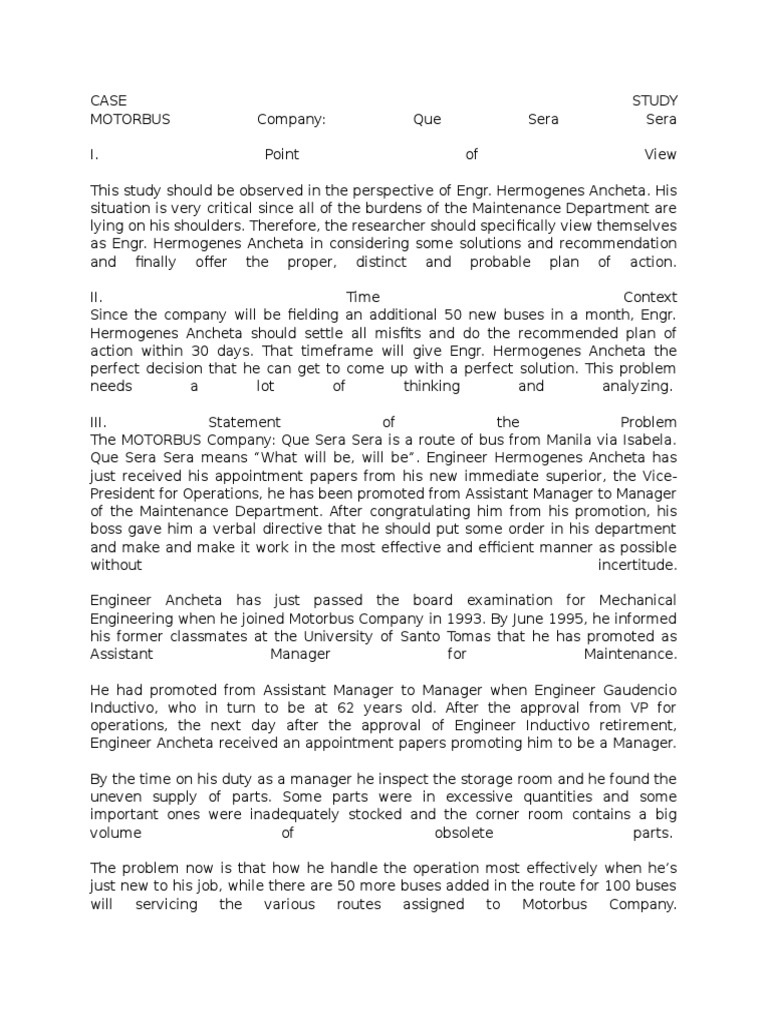 Case Study | PDF | Bus | Case Study