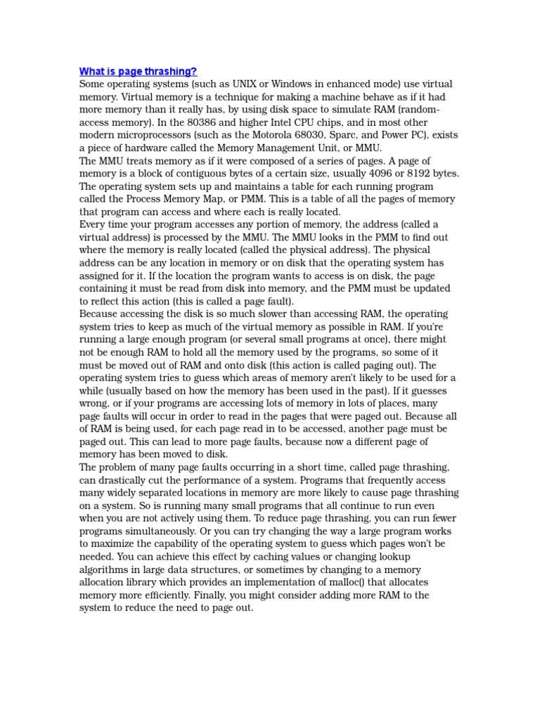 What Is Page Thrashing? | PDF | Pointer (Computer Programming) | Random Access Memory