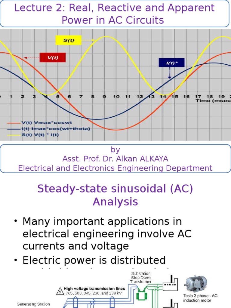 EEM337 Lecture 2 AC Power Analysis AA | Ac Power | Electrical Impedance