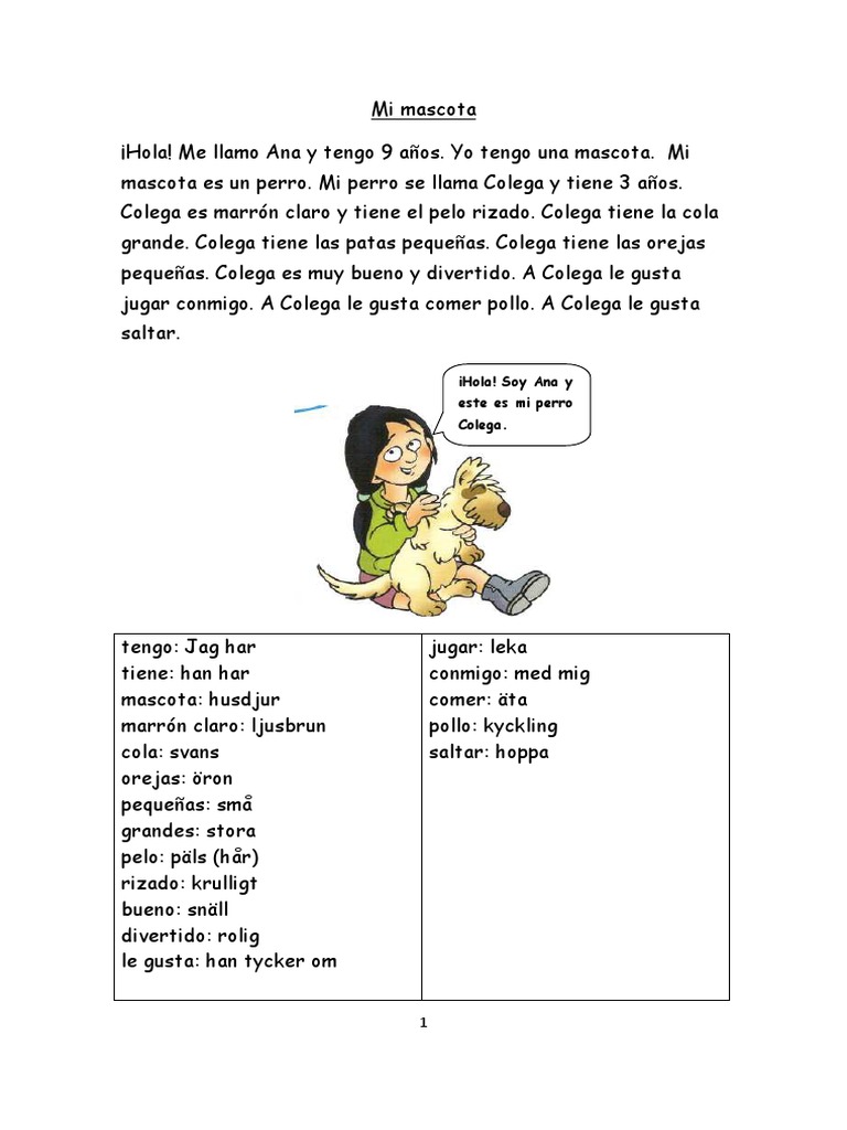 Mascotas-Comprension Lectora | PDF