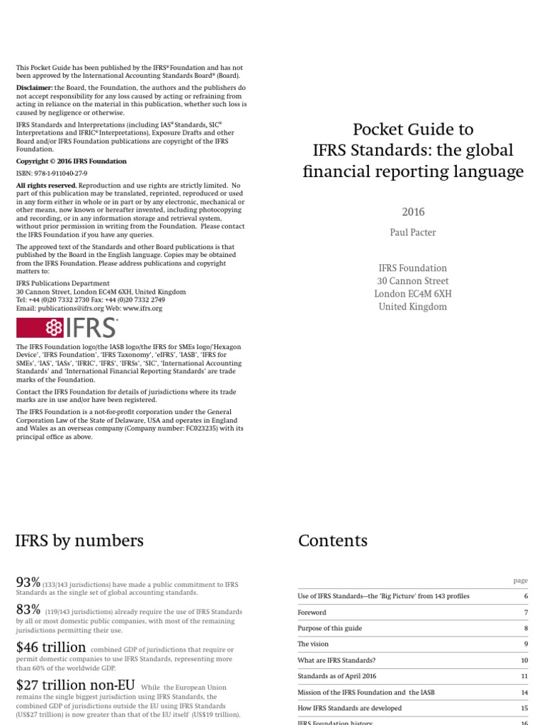 Pocket Guide To IFRS 2016 | PDF | Financial Accounting Standards Board ...