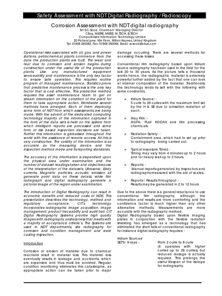Digital Radiography | PDF | Radiography | Image Scanner