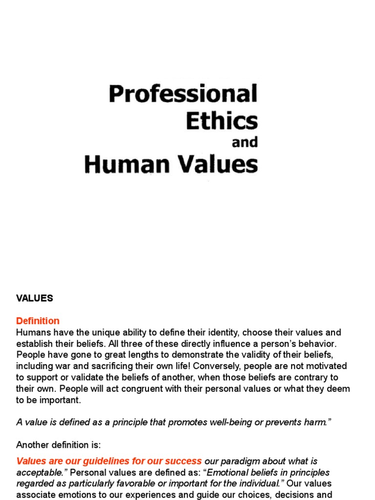 Human Values | PDF | Natural And Legal Rights | Value (Ethics)