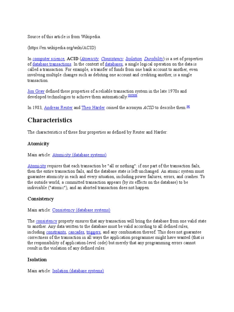 How ACID Principle Works | PDF | Database Transaction | Acid