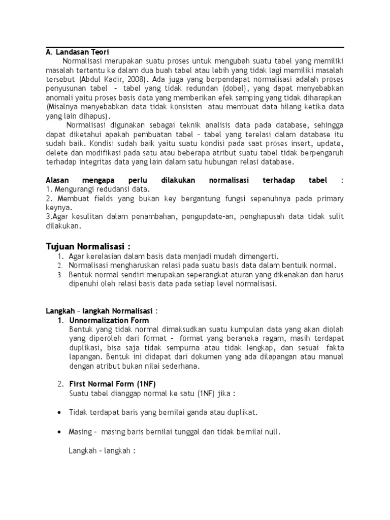 Normalisasi | PDF | Komputer