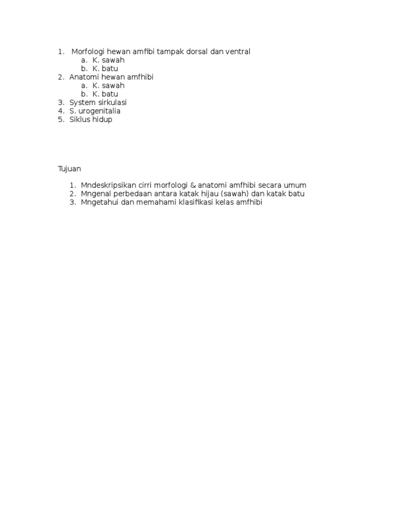 Morfologi Hewan Amfibi Tampak Dorsal Dan Ventral | PDF