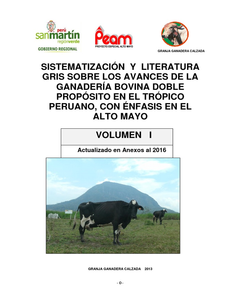 Volumen I A - 2016 | Vacas | Perú