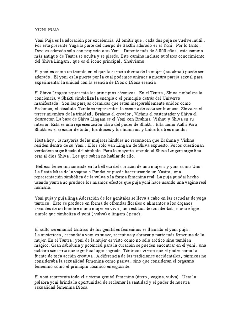 Yoni Puja | PDF | Shiva | Tantra