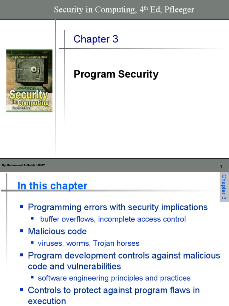 Chapter 3 - Program Security | PDF | Computer Virus | Malware