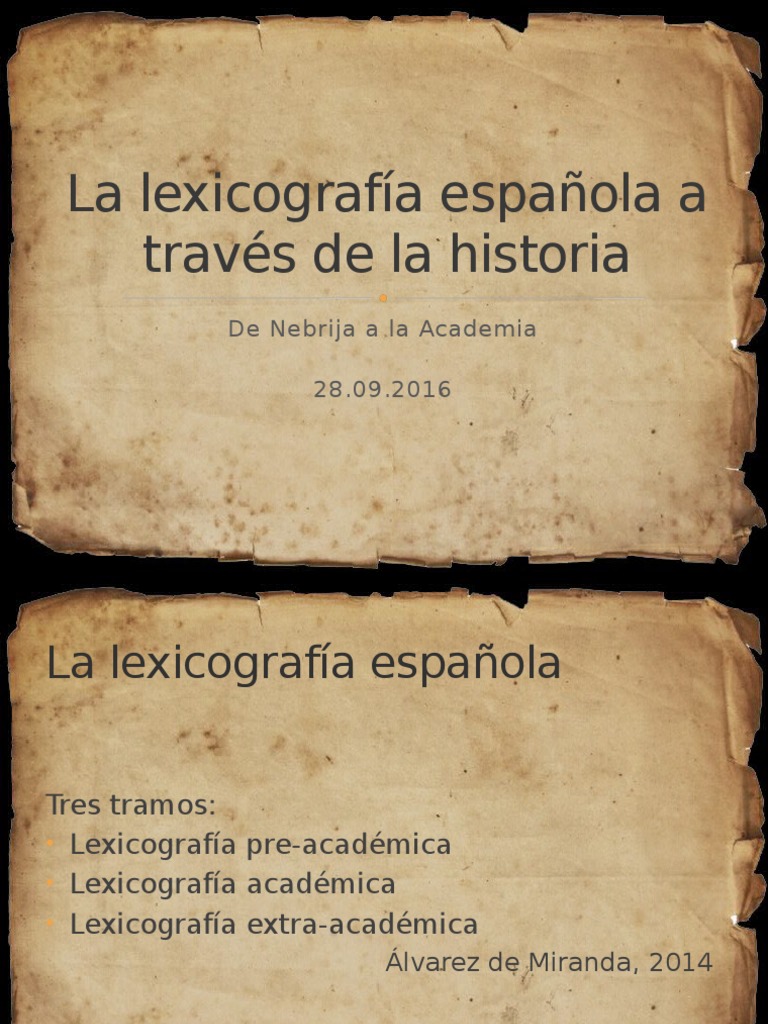 La Lexicografía Española A Través de La Historia | PDF | Diccionario ...