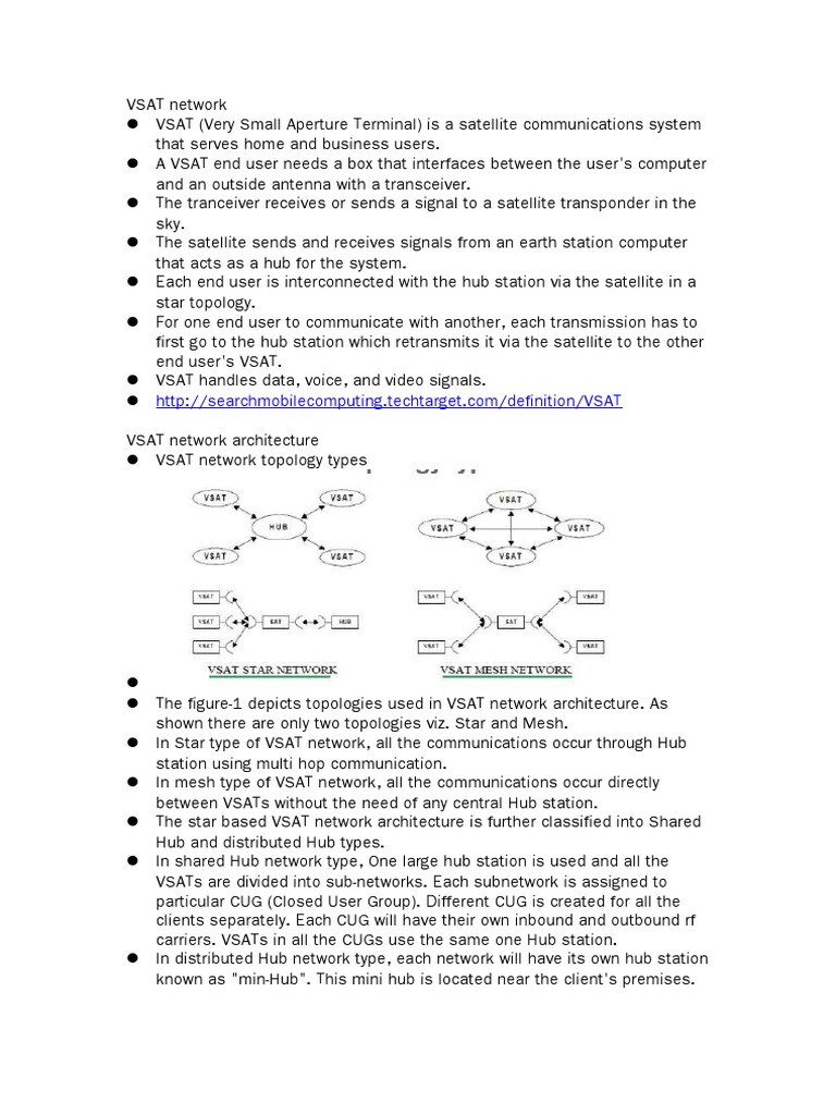 VSAT Network | PDF | Very Small Aperture Terminal | Telecommunications