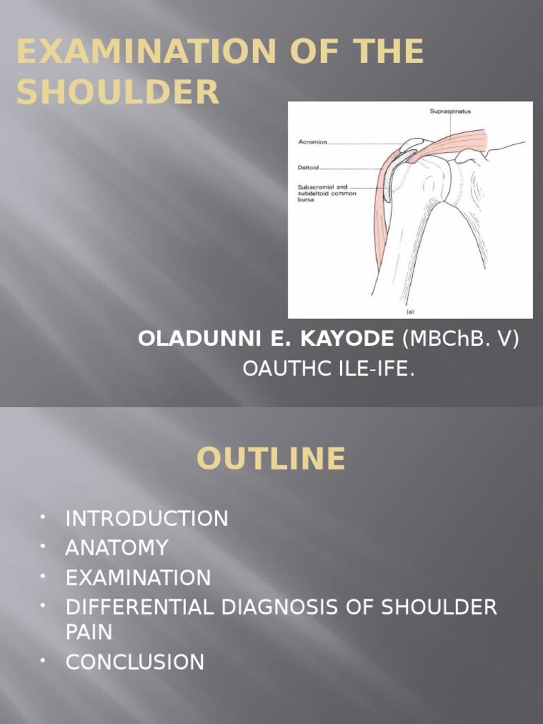 Examination of The Shoulder | PDF | Shoulder | Anatomical Terms Of Motion