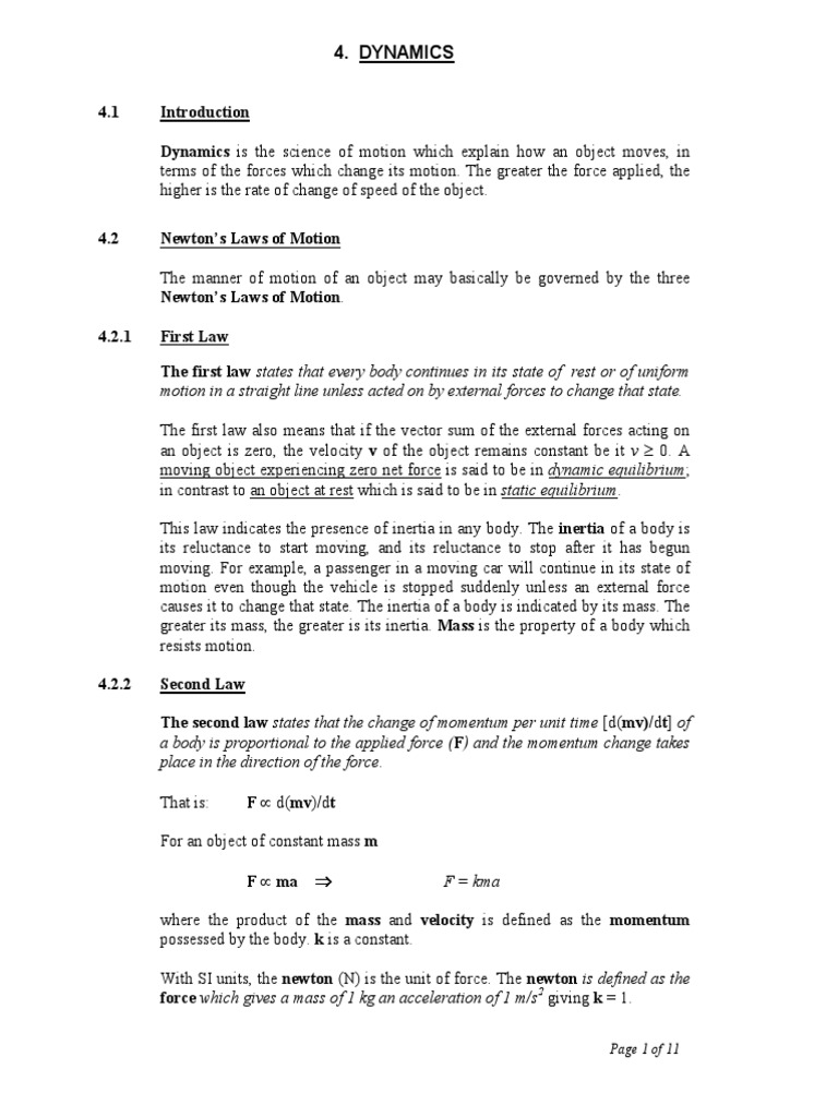 Dynamics Notes | Download Free PDF | Collision | Force