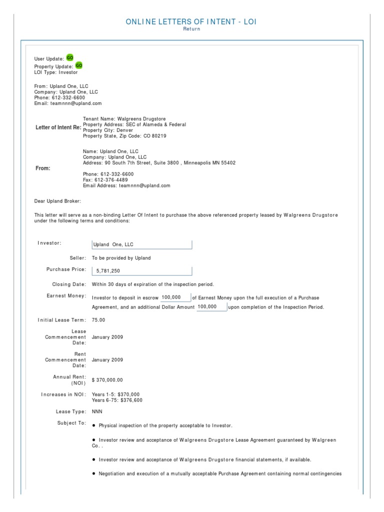 Letters of Intent | Title Insurance | Private Law
