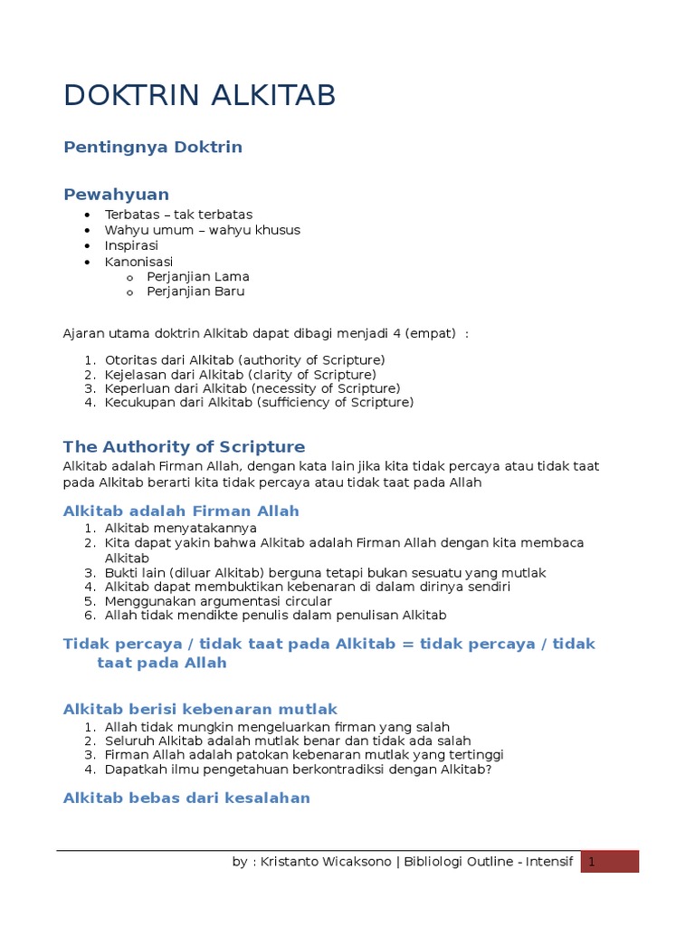 Doktrin Alkitab | PDF