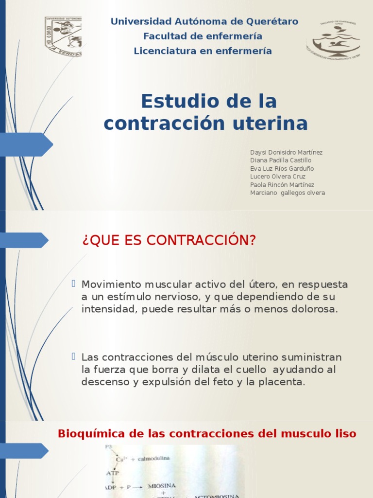 Estudio de La Contracción Uterina | Descargar gratis PDF | Contracción muscular | Parto