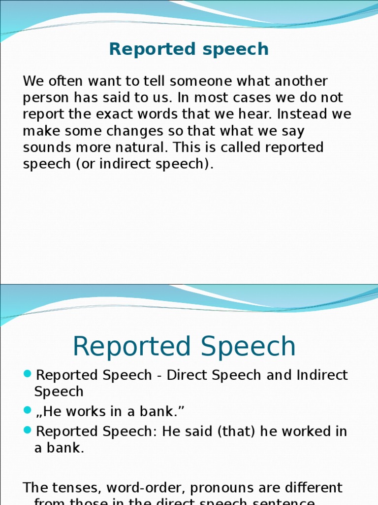 Reported Speech | PDF