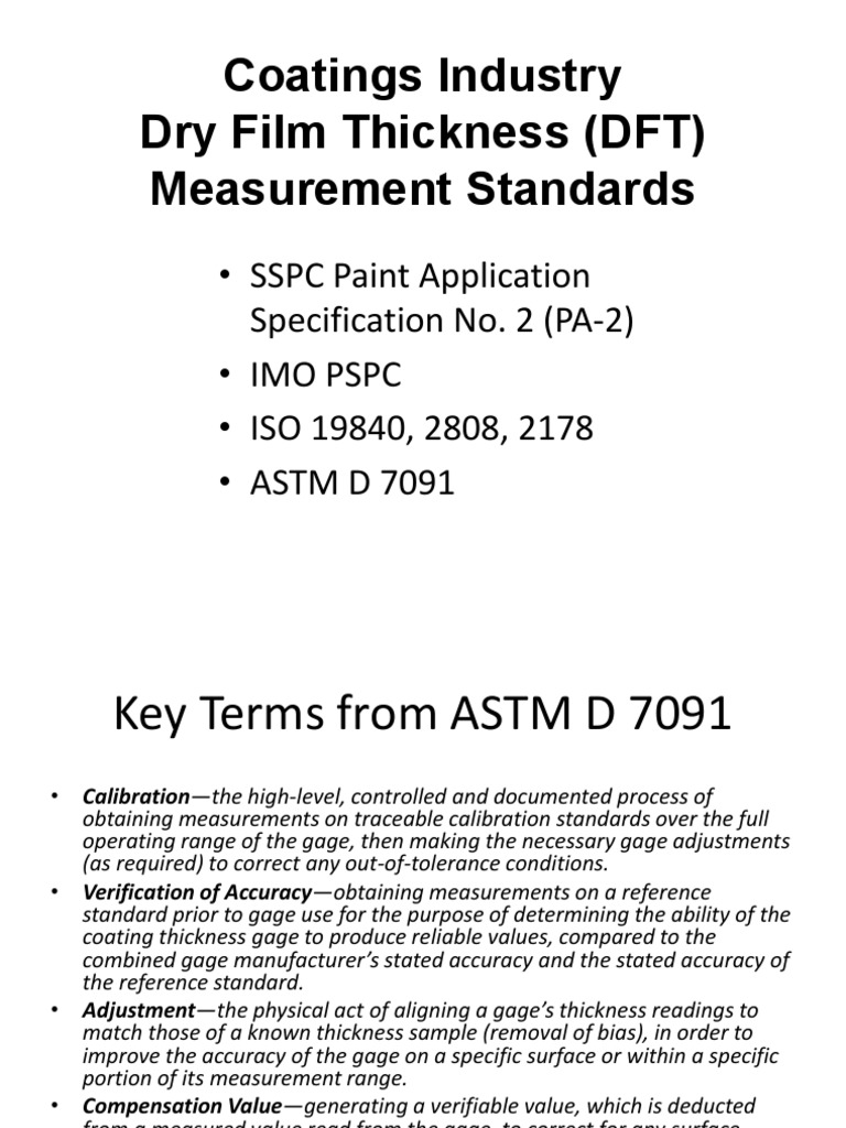 DFT Measurement Standards in Coatings | PDF | Technology & Engineering