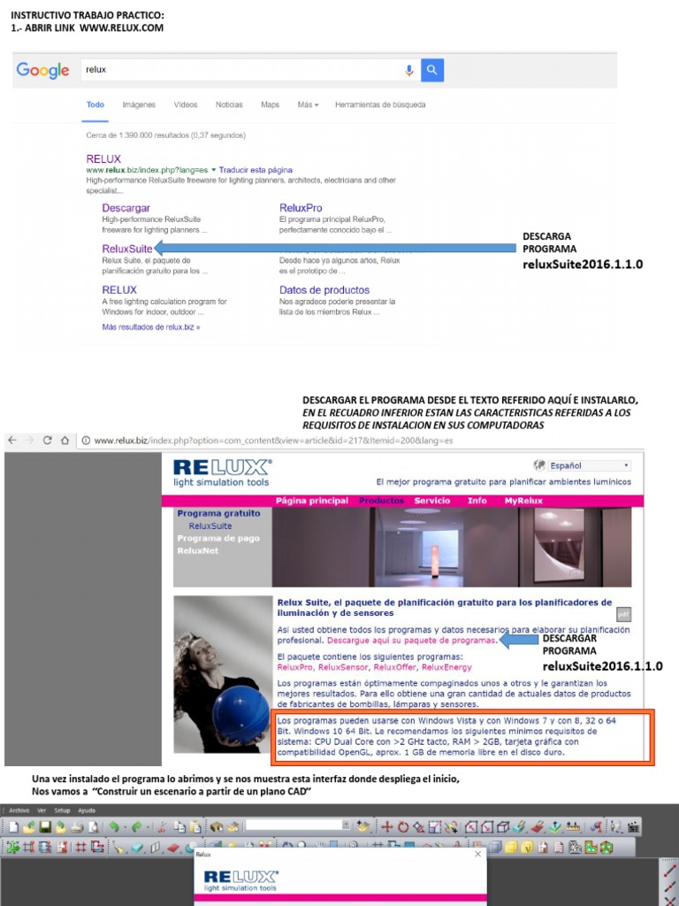 Tutorial de Descarga Relux | PDF