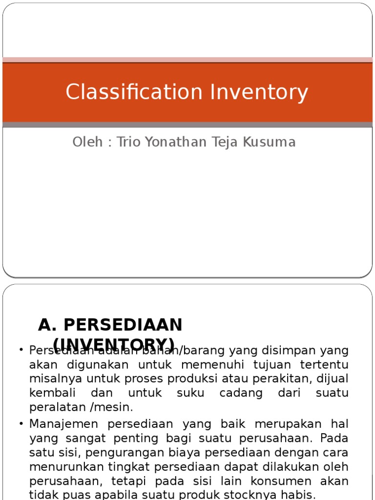 Classification Inventory | PDF