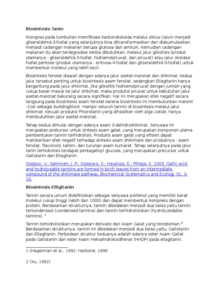 Biosintesis Tanin Pdf