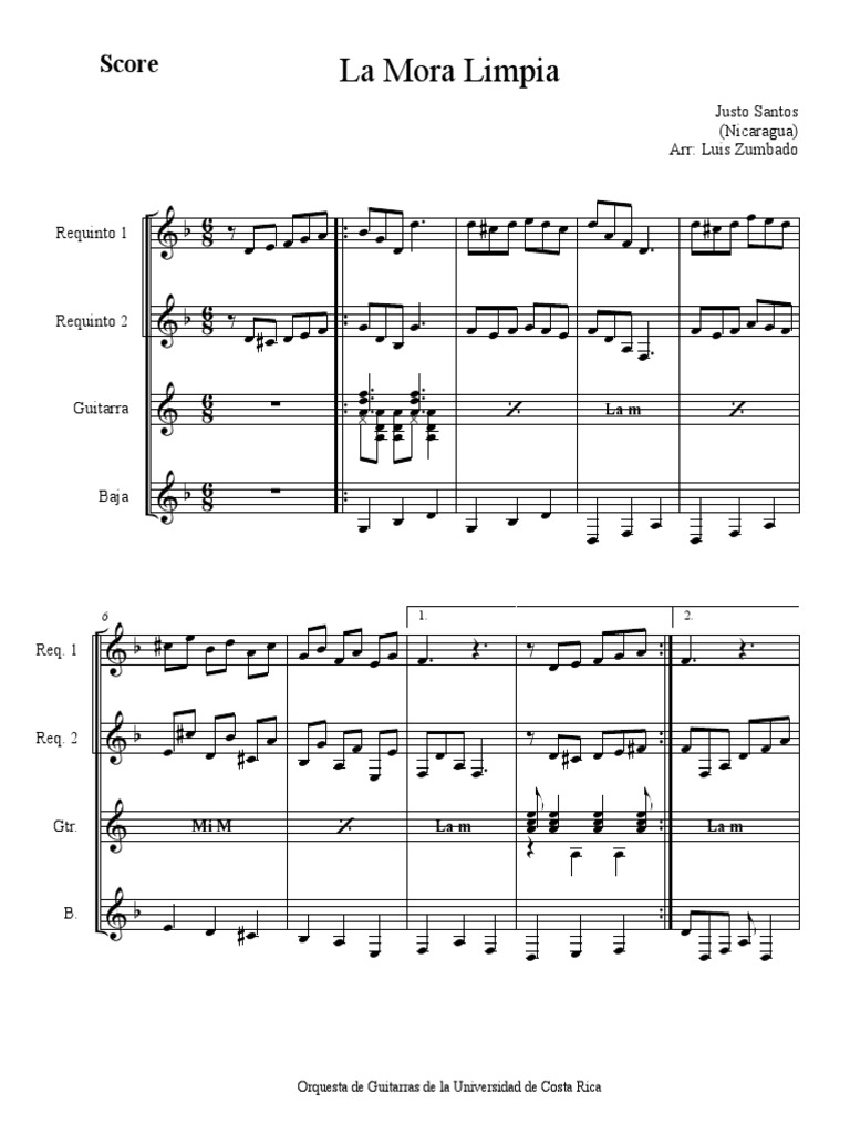 La Mora Limpia Orquesta de Guitarras PDF | PDF