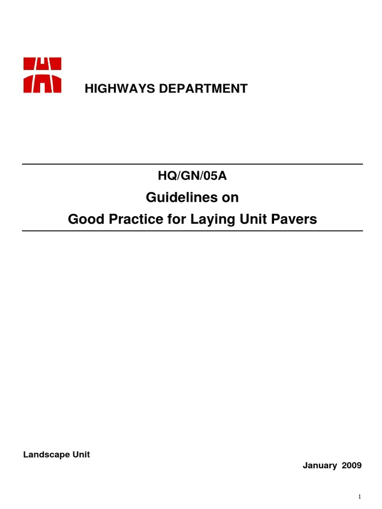 Guidelines for Laying Unit Pavers | PDF | Road Surface | Road ...