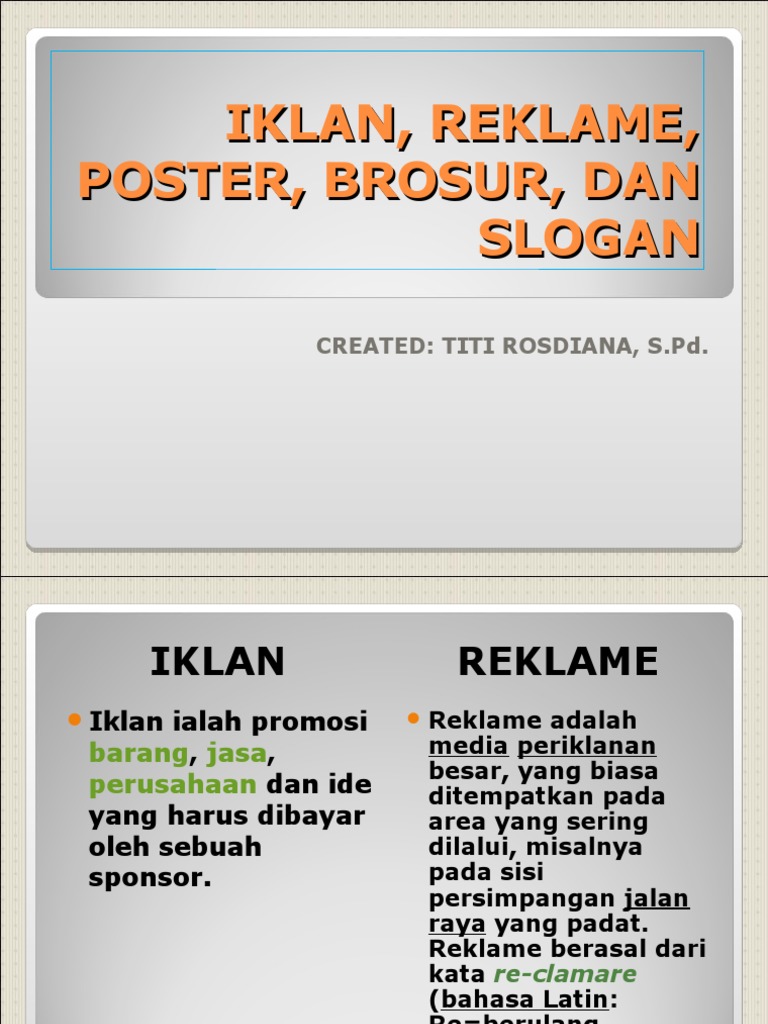 Dokumen - Tips Iklan Reklame Poster Brosur | PDF