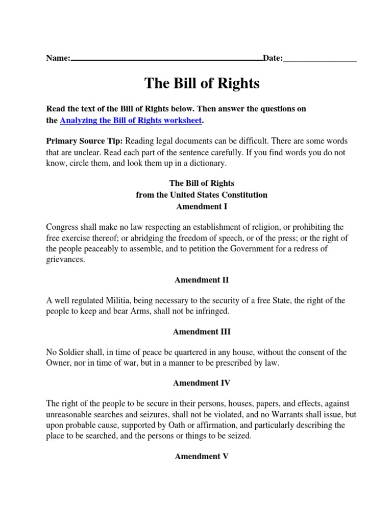 the bill of rights | United States Bill Of Rights | Search And Seizure
