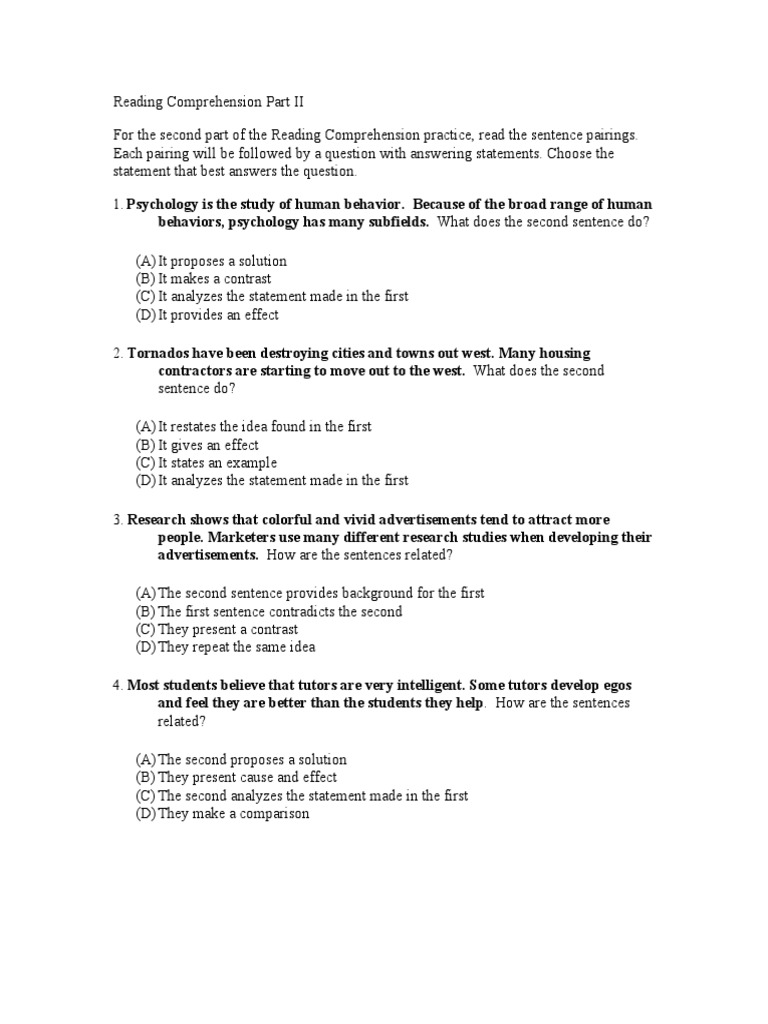 Reading Comprehension 2 | PDF | Obesity | Reading Comprehension