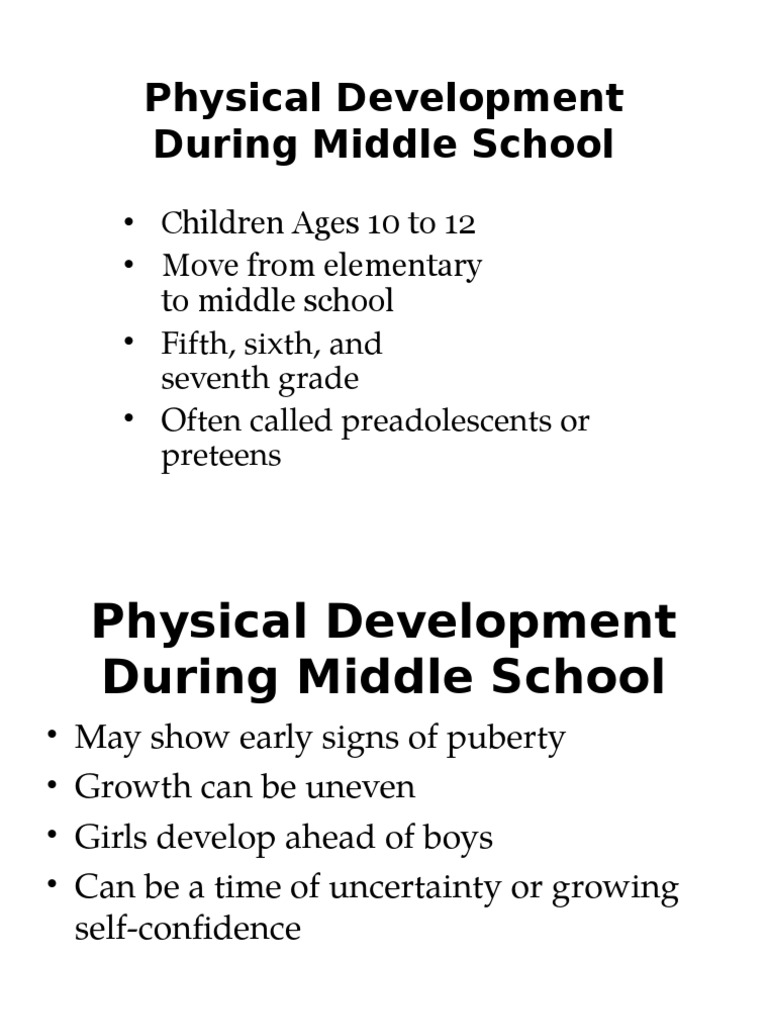 Physical Development During Middle School | PDF | Brain | Puberty
