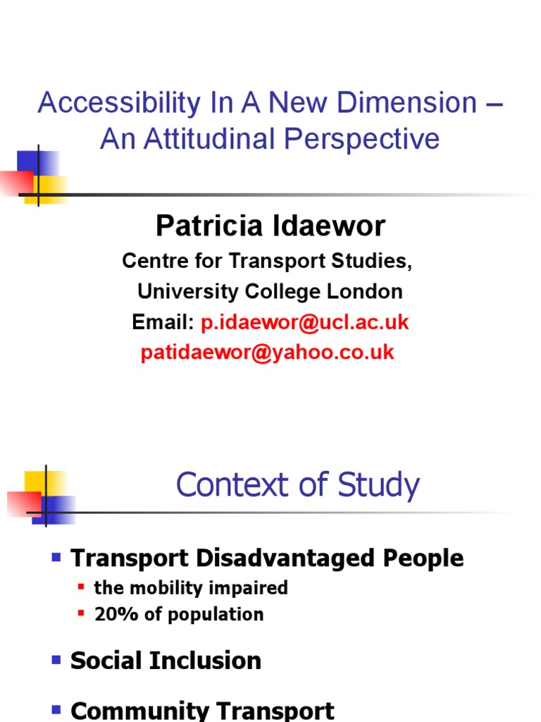 Accessibility and Attitude in Transport | PDF | Data Management ...