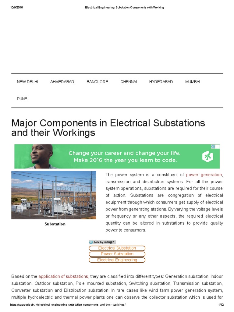 Components of Substation Cds | PDF | Electrical Substation | Relay