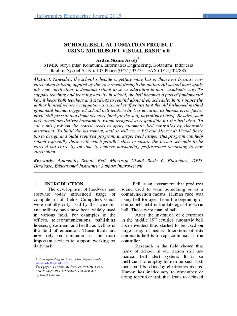Journal School Bell Automation Project PDF | PDF | Databases | Graphical User Interfaces