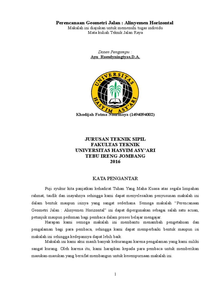 Perencanaan Alinyemen Horizontal | PDF
