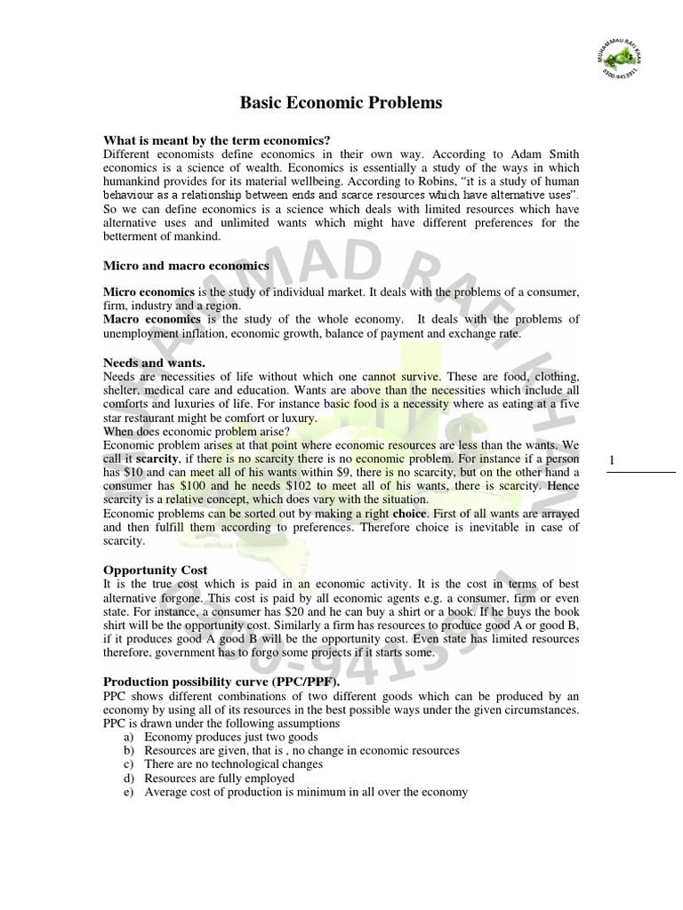 Understanding Basic Economic Concepts | PDF | Money | Division Of Labour