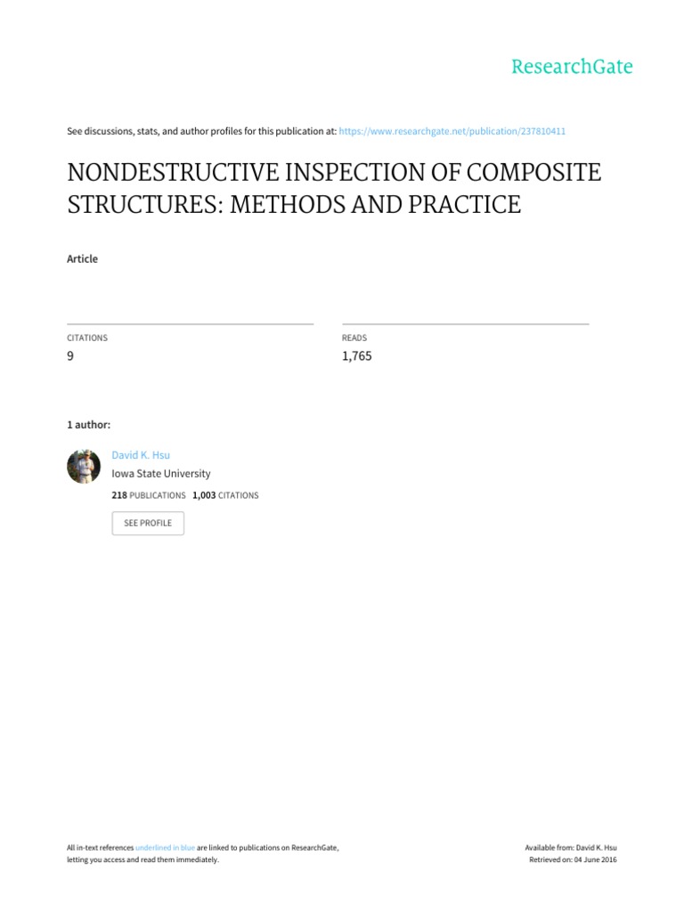 Nondestructive Inspection of Composites | PDF | Composite Material ...