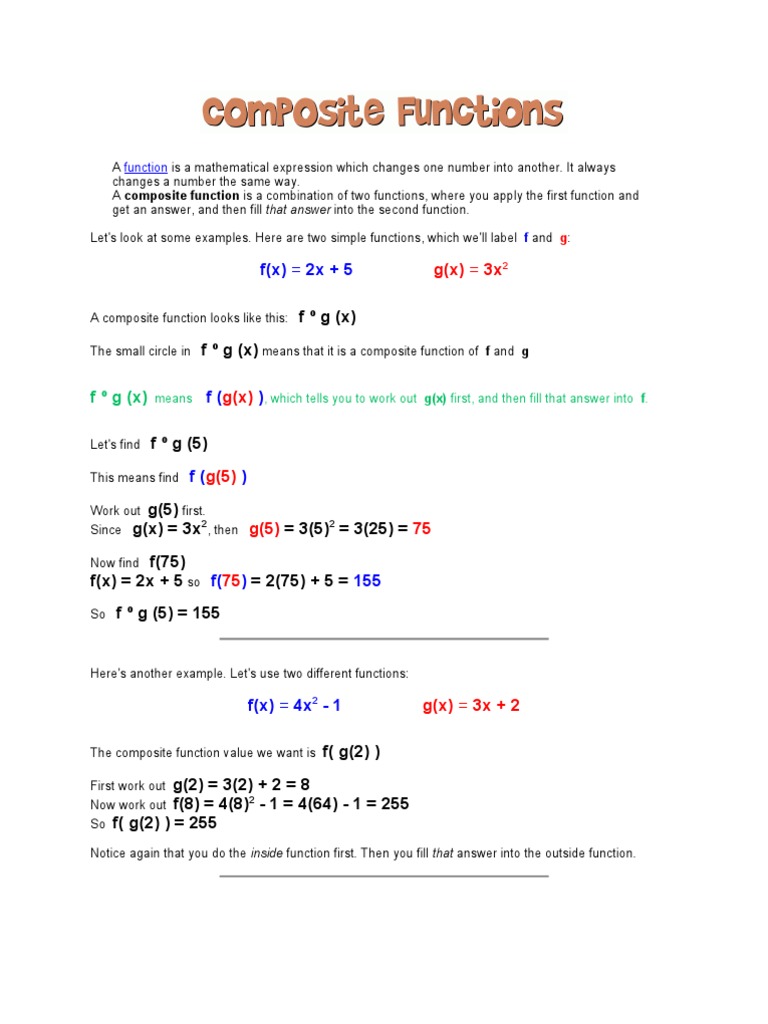 Composite Functions | PDF | Function (Mathematics) | Teaching Mathematics