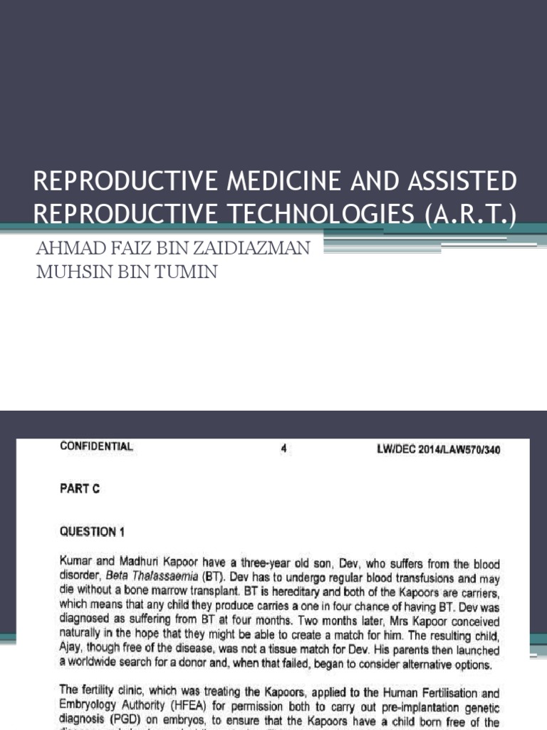 Reproductive Medicine and Assisted Reproductive Technologies (A.R.T ...