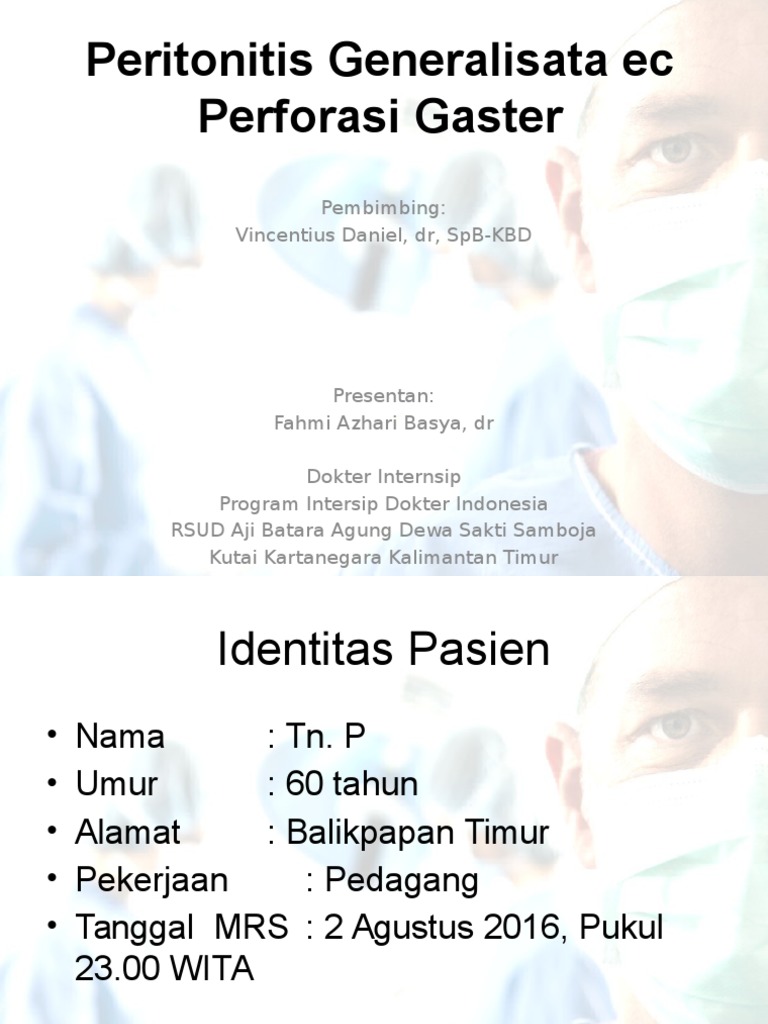 Peritonitis Generalisata Ec Perforasi Gaster | PDF