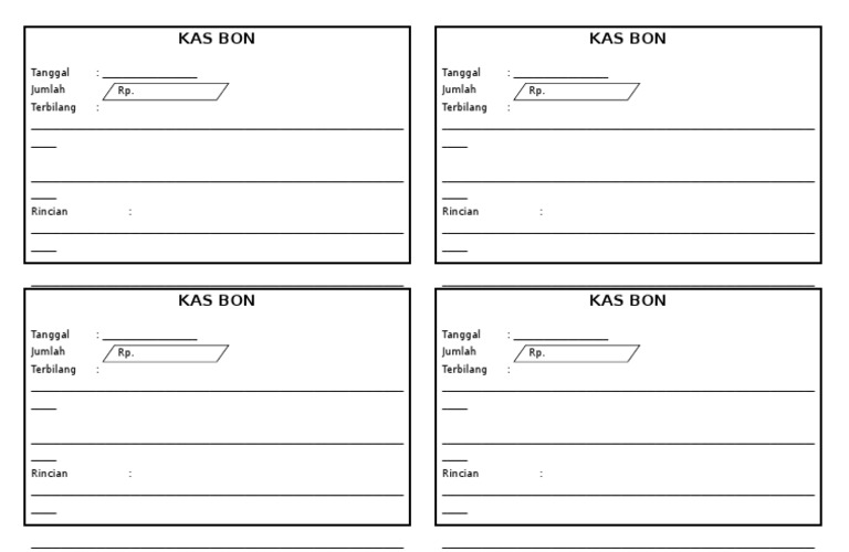Form Kas Bon | PDF