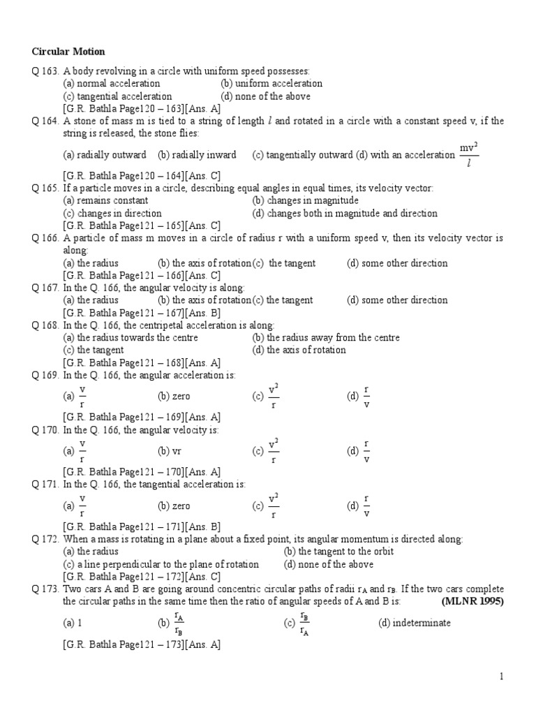 Understanding Circular Motion Concepts | PDF | Acceleration | Rotation Around A Fixed Axis