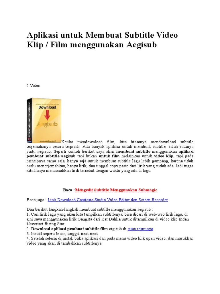 Membuat Subtitle Video dengan Aegisub | PDF | Komputer